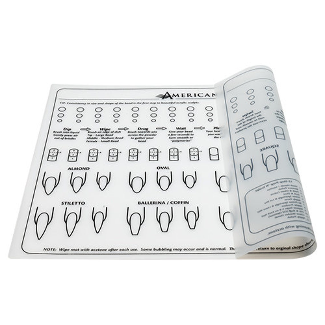 Americanails Silicona Nail Tech Acrílico Nail Training Mat, Acrylic ...