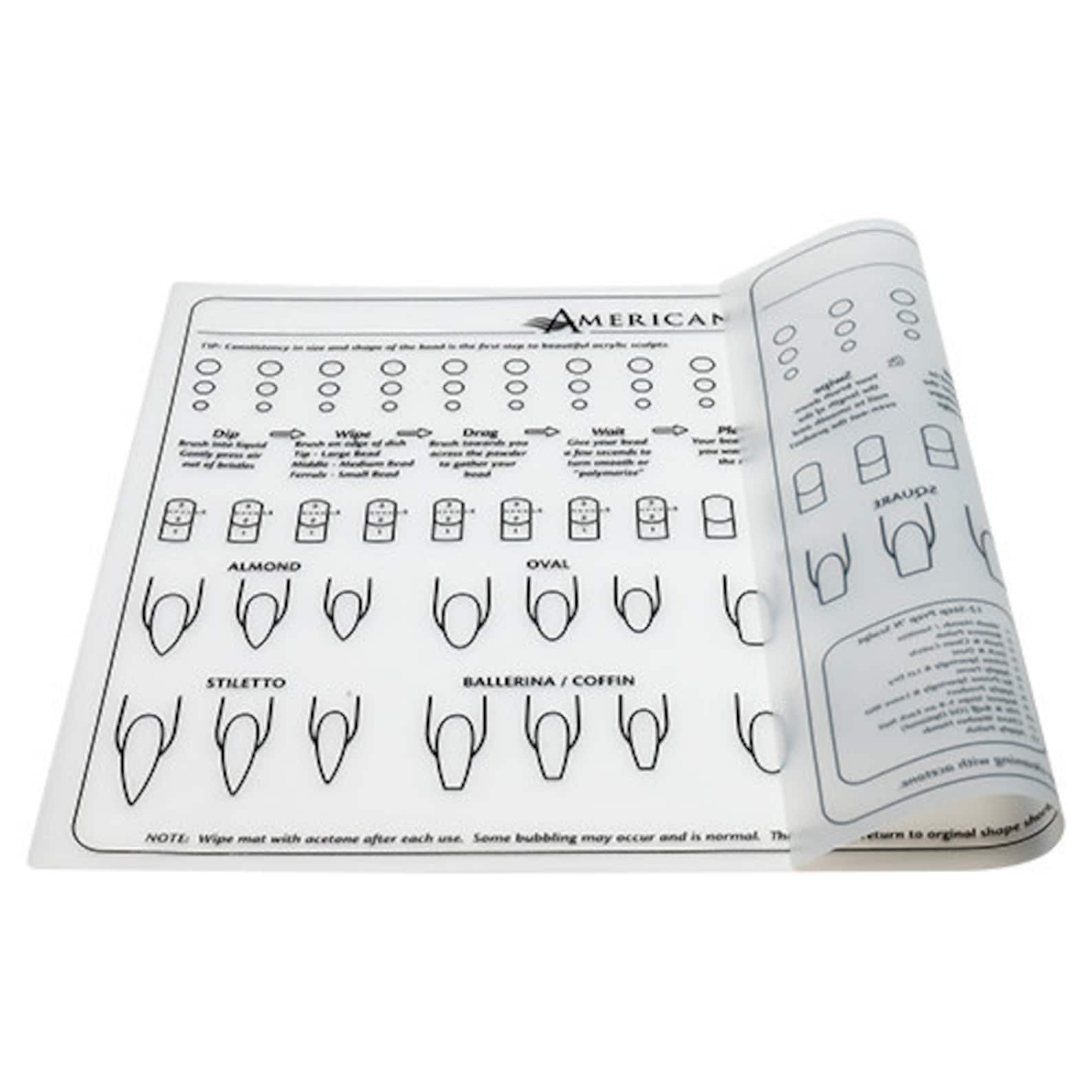 Americanails Silicona Nail Tech Acrílico Nail Training Mat, Acrylic ...