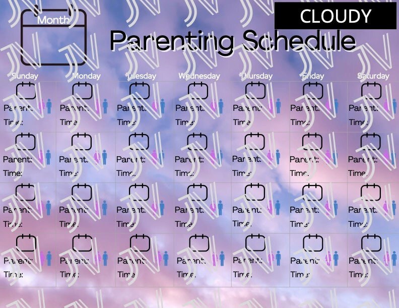 Child Custody Schedule, Co-parenting Planner, School Schedule Organizer, Reusable Schedule ...