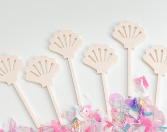 Seashell Cake Topper Printable Boho Shell 1st Birthday Party Cake ...