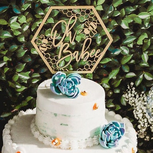 Oh Babee Cake Topper Bee Baby Shower Cake Topper Gender - Etsy