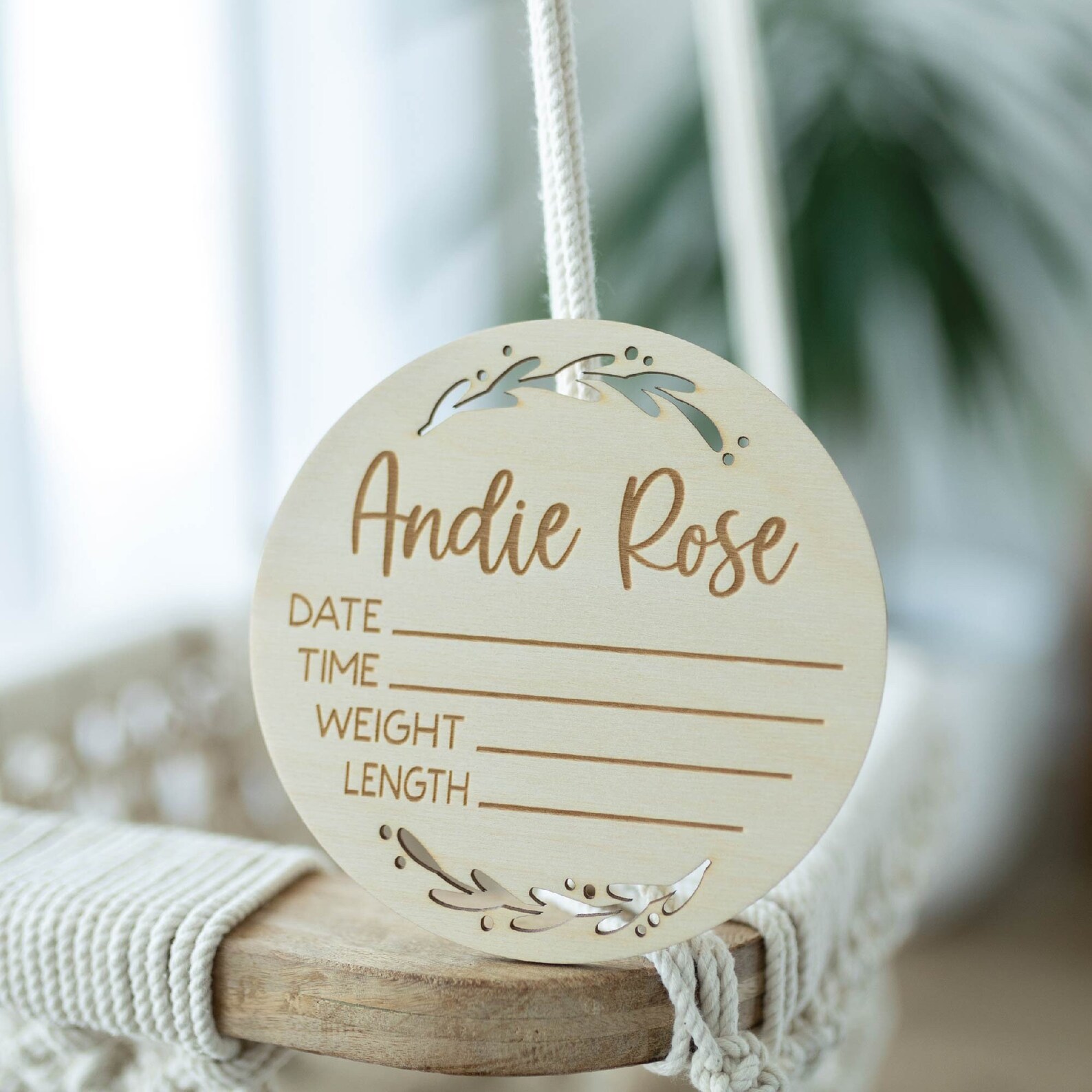 Wooden Baby Name Announcement Sign, Newborn Photo Prop, Custom Engraved ...