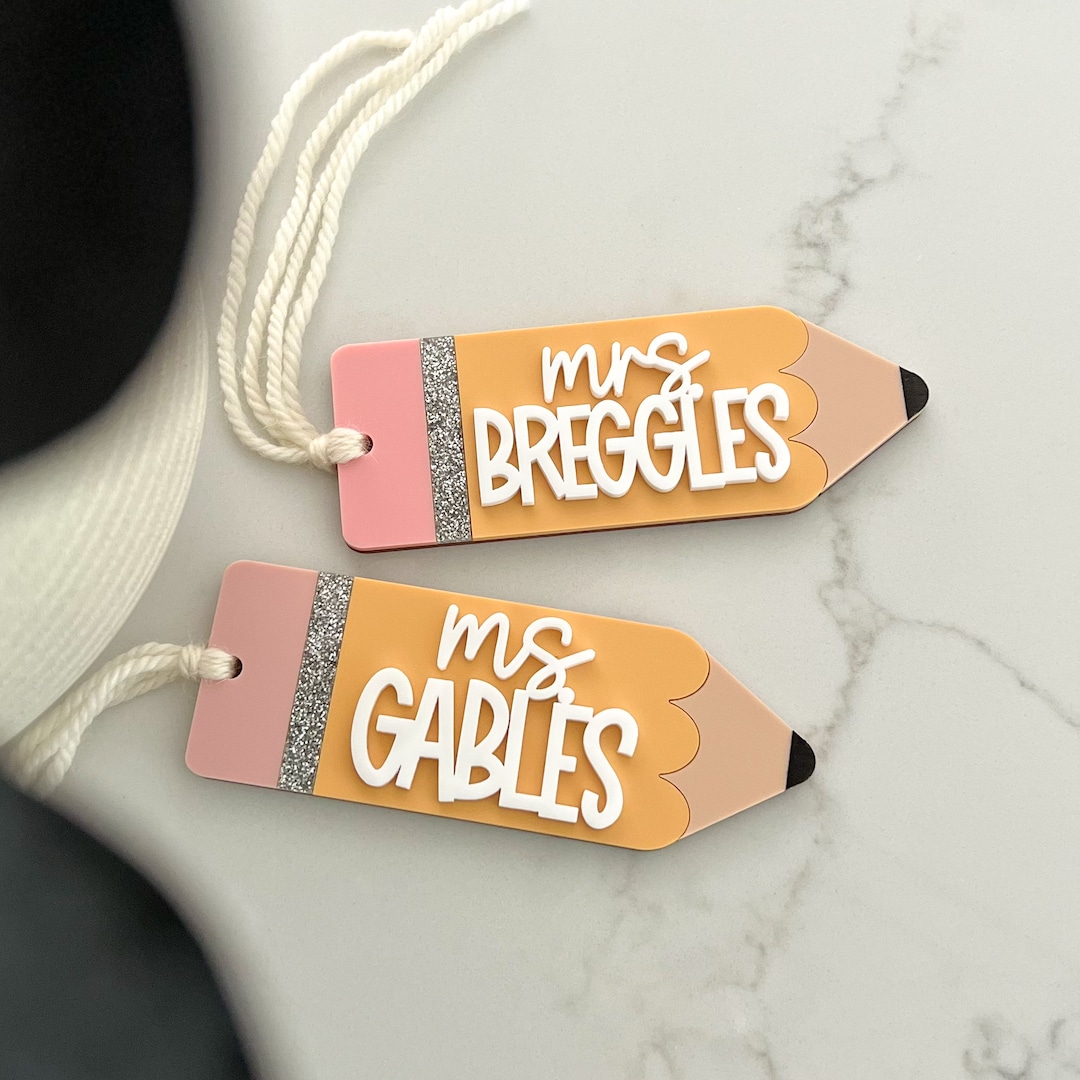 Pencil Teacher Tag Pencil Bag Tag Teacher Gift Teacher Appreciation ...