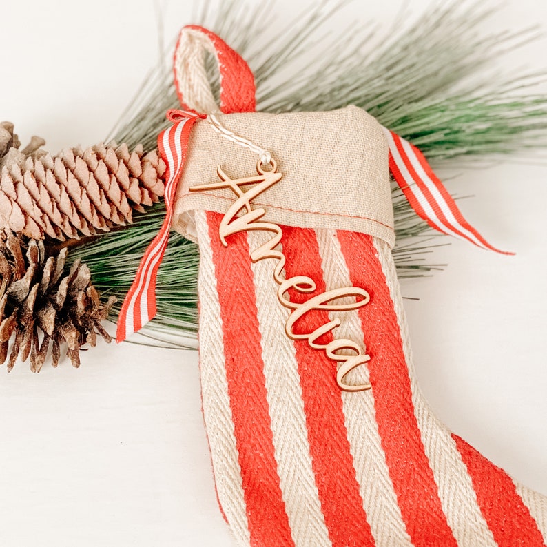 Christmas Stocking Names Stocking Name Tag Christmas Name | Etsy