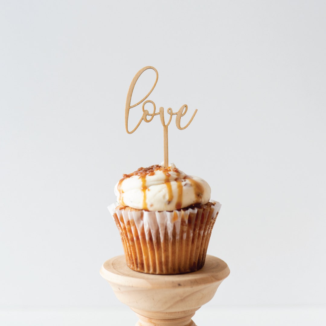 Love Cupcake Toppers Valentine Wedding Cupcake Toppers Dessert Table ...