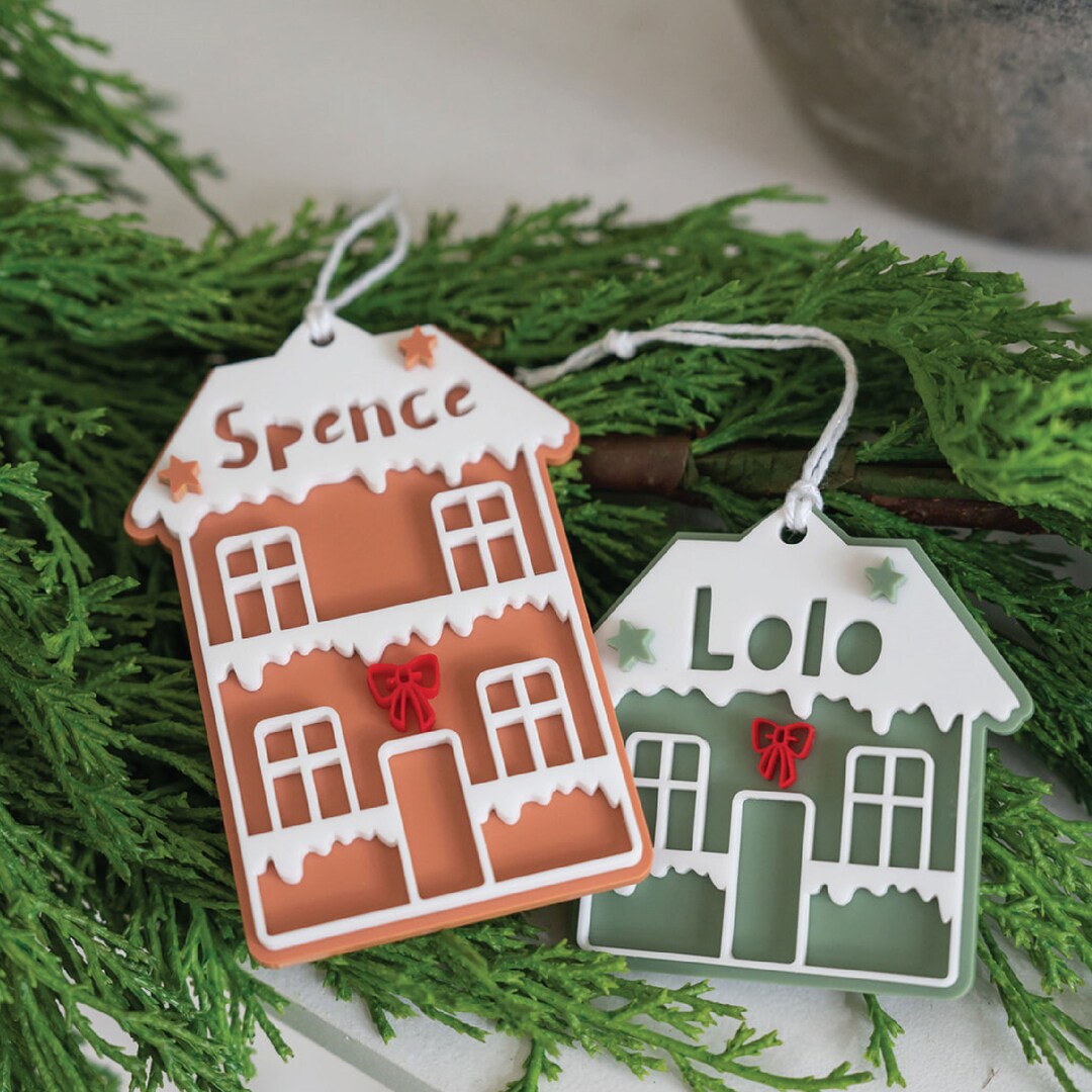 Personalized House Stocking Tag Ginger Acrylic Stocking Tag Christmas ...