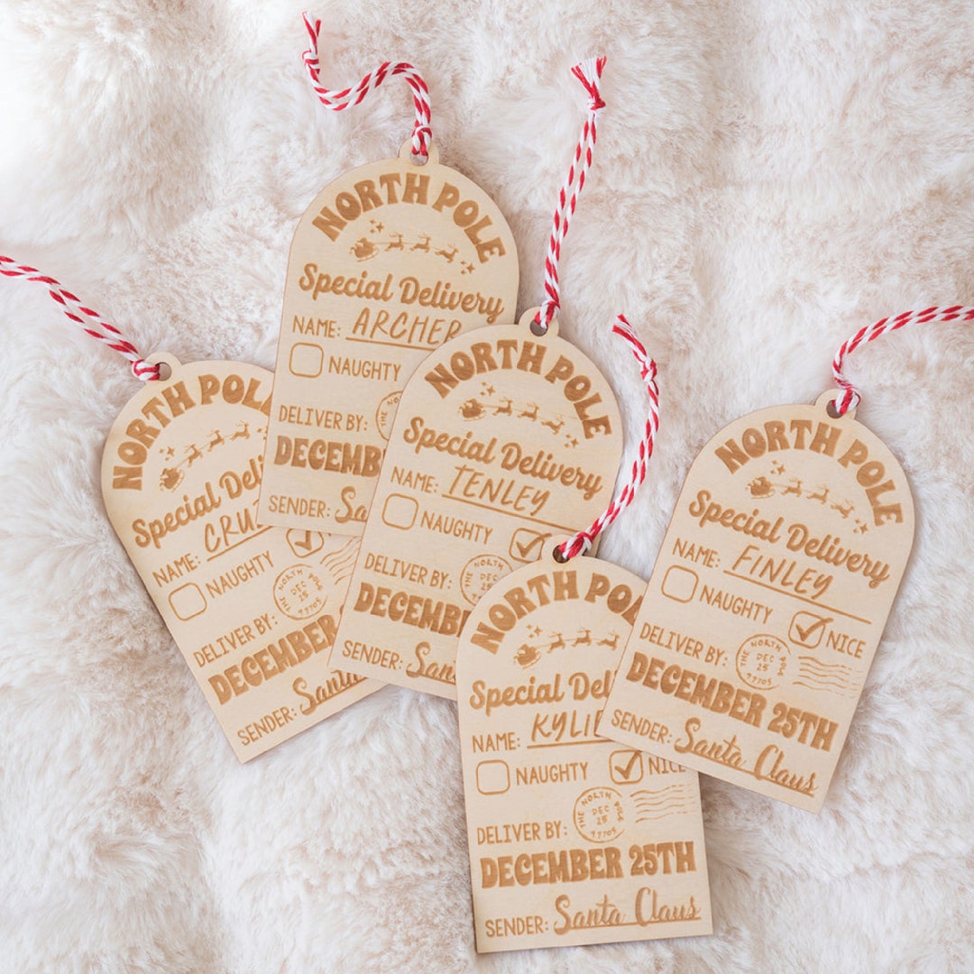 North Pole Gift Tag Santa Gift Tags North Pole Special Delivery Tag ...