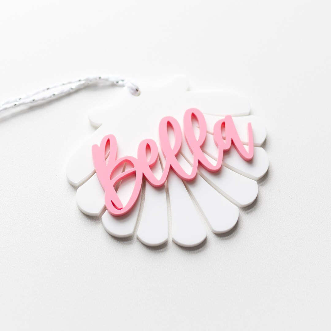 Seashell Personalized Acrylic Tags Summer Bag Tags Hang Tags Beach Tags ...