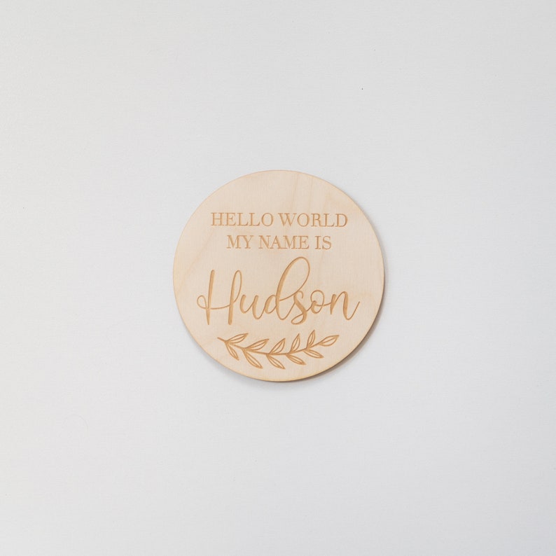 Hello World Baby Name Sign Custom Birth Announcement Plaque - Etsy