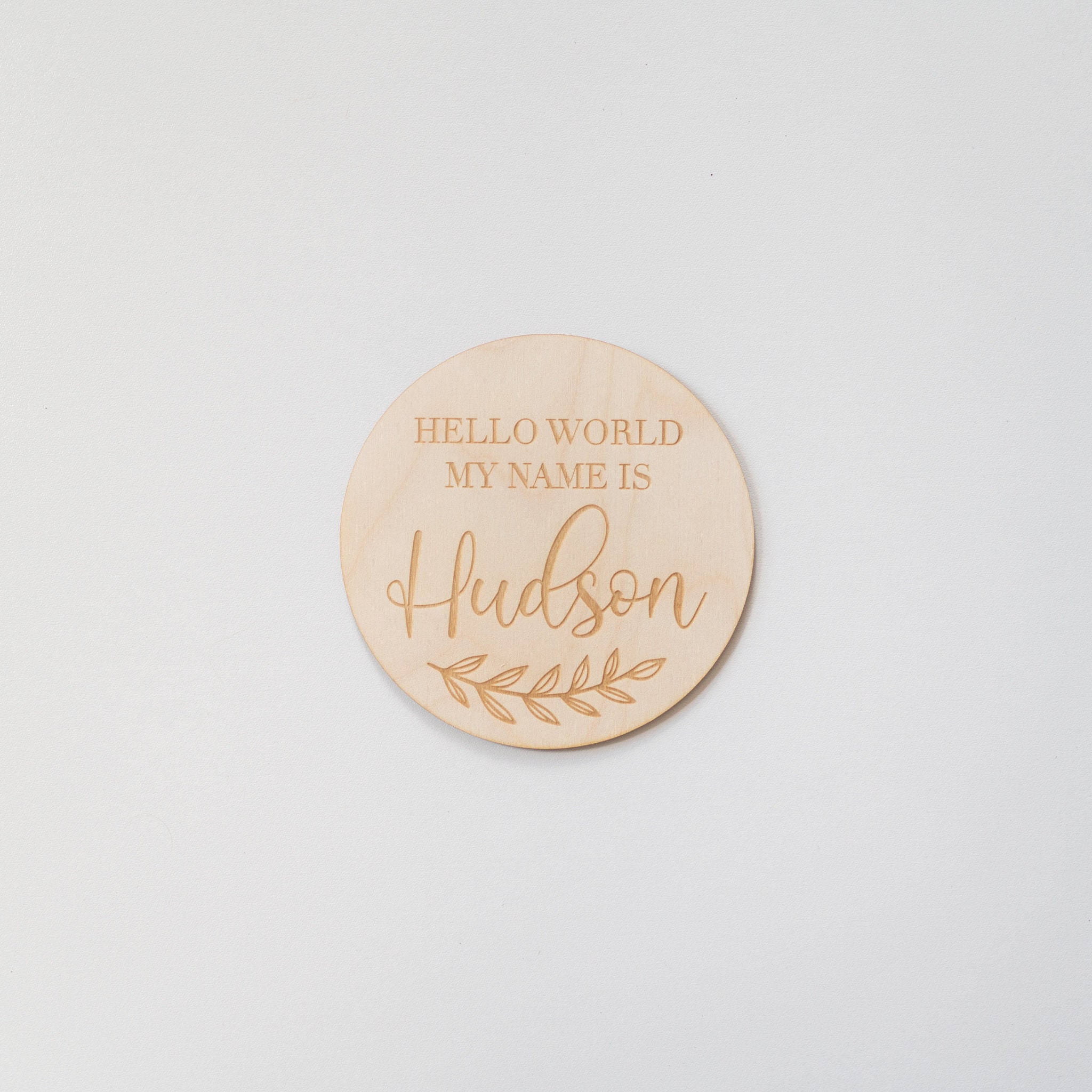 Hello World Baby Name Sign Custom Birth Announcement Plaque | Etsy