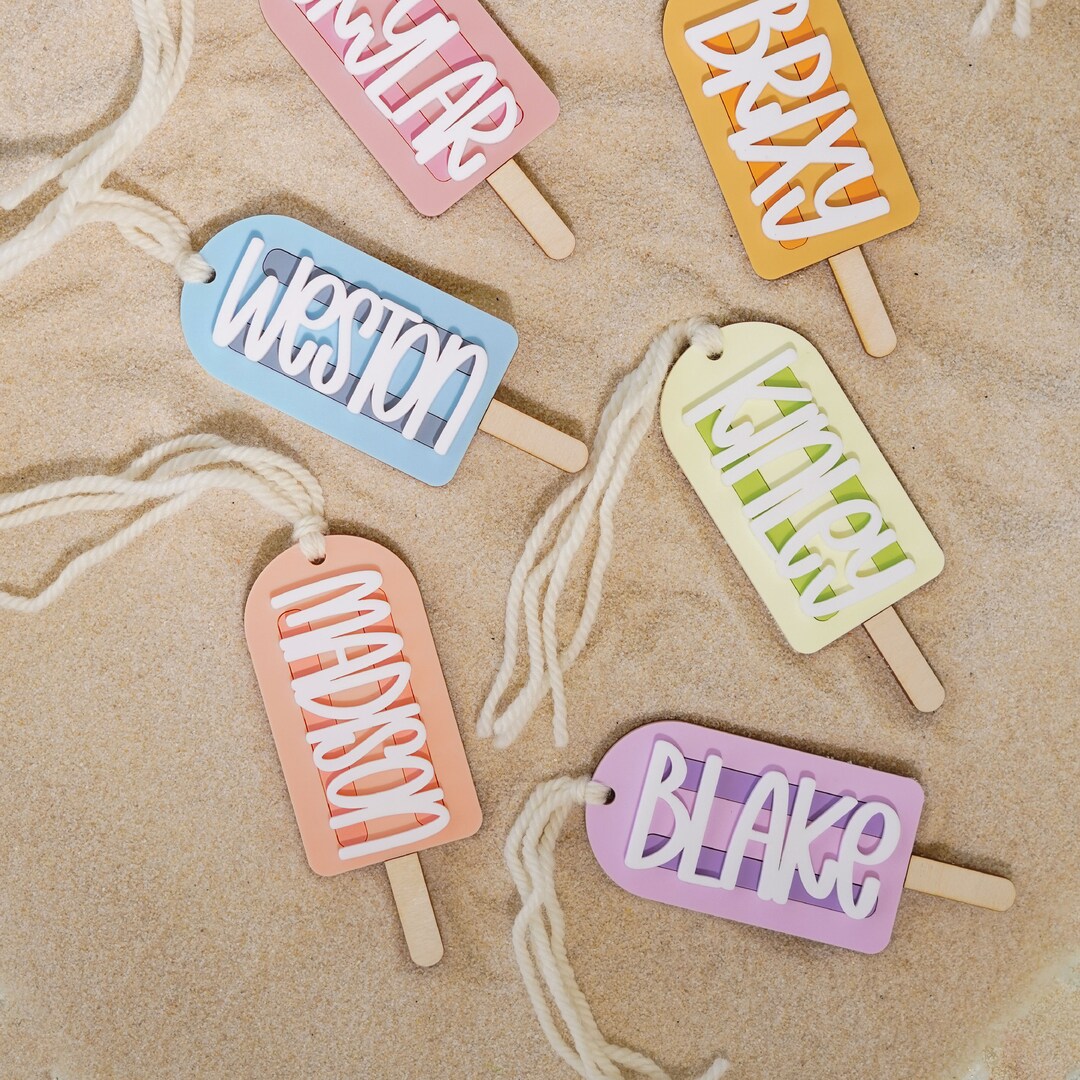 Popsicle Tag Backpack Tag Summer Tag Kids Name Tag Personalized Gift ...
