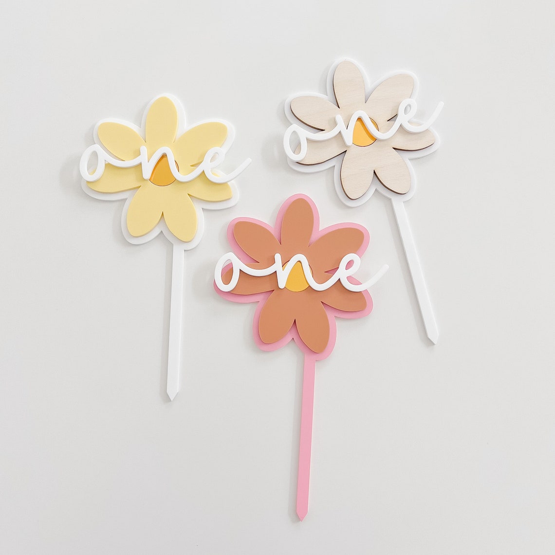 Daisy One Cake Topper First Birthday Party Decor Cake Smash Topper ...