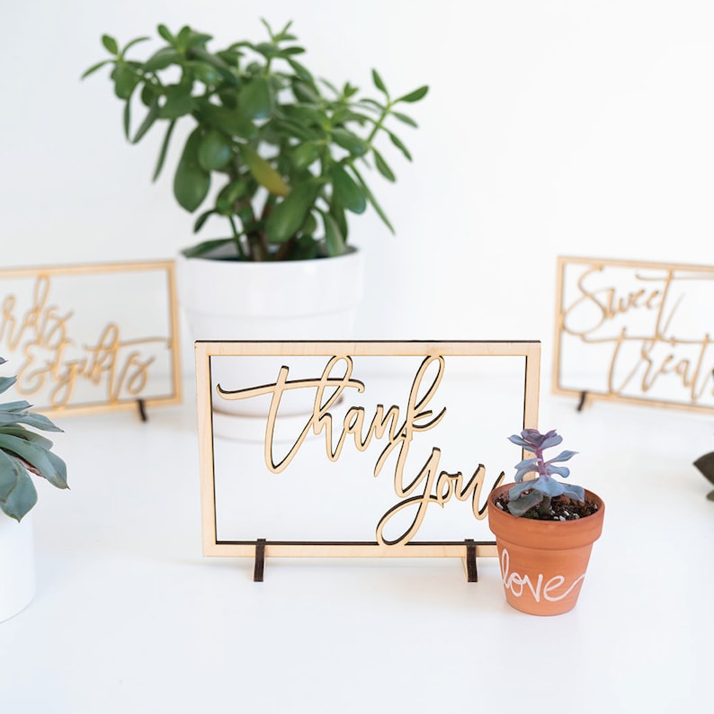 Thank You Wedding Sign Wedding Table Decor Rustic Wedding - Etsy