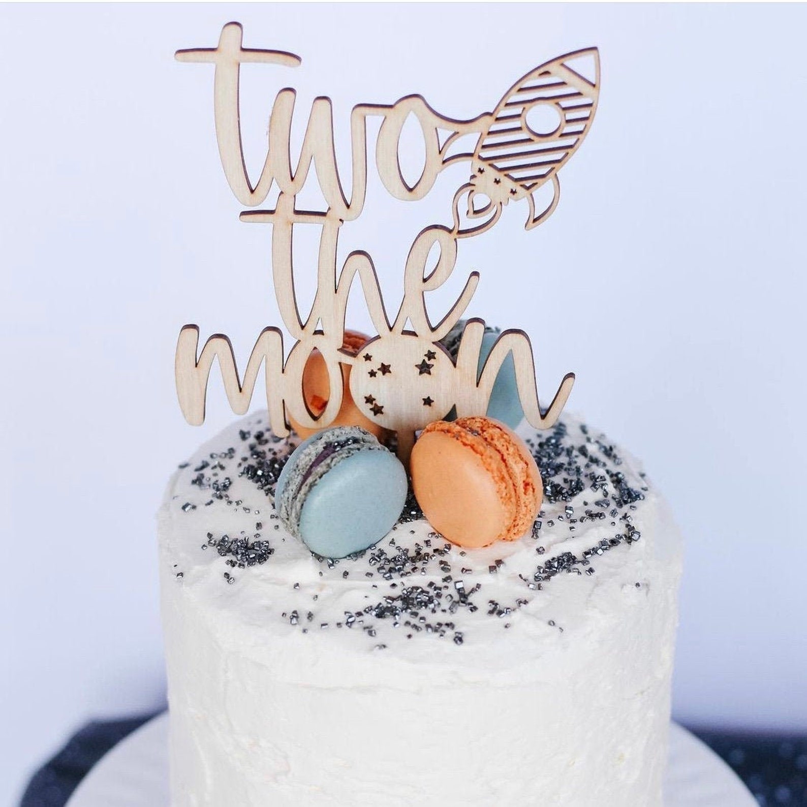 Two the Moon Cake Topper Space Birthday Party 2nd Birthday - Etsy