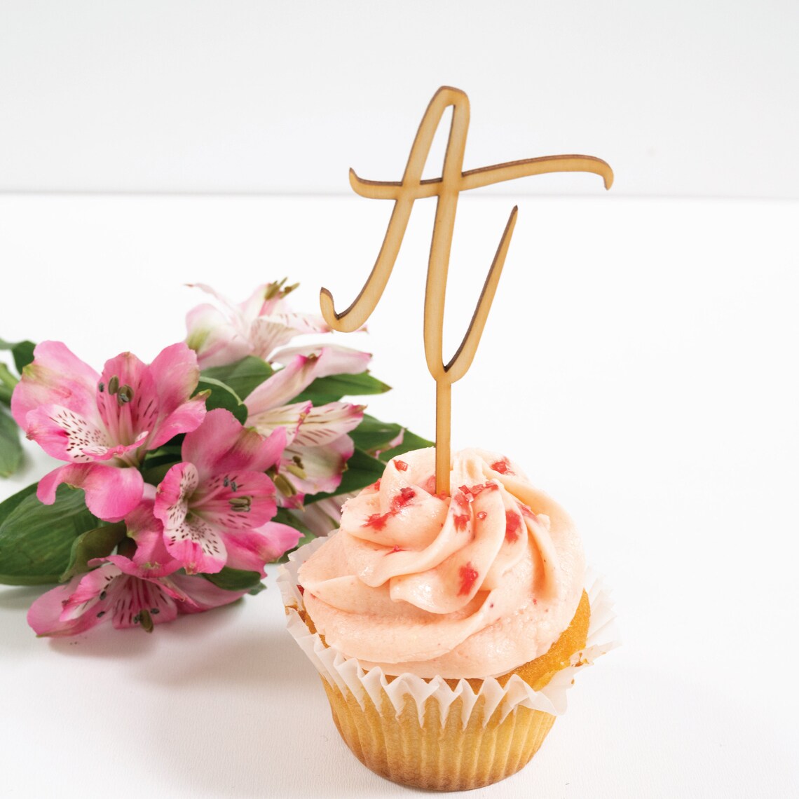 Personalized Letter Cupcake Toppers Wedding Cupcake Toppers | Etsy