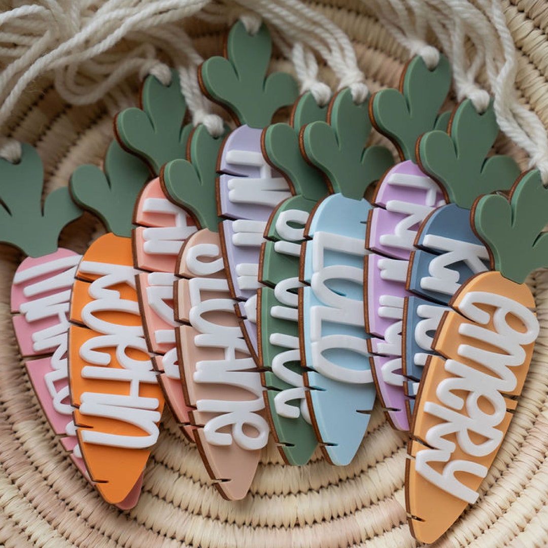Easter Basket Tag Carrot Tag Basket Tag Personalized Easter Basket Tag ...