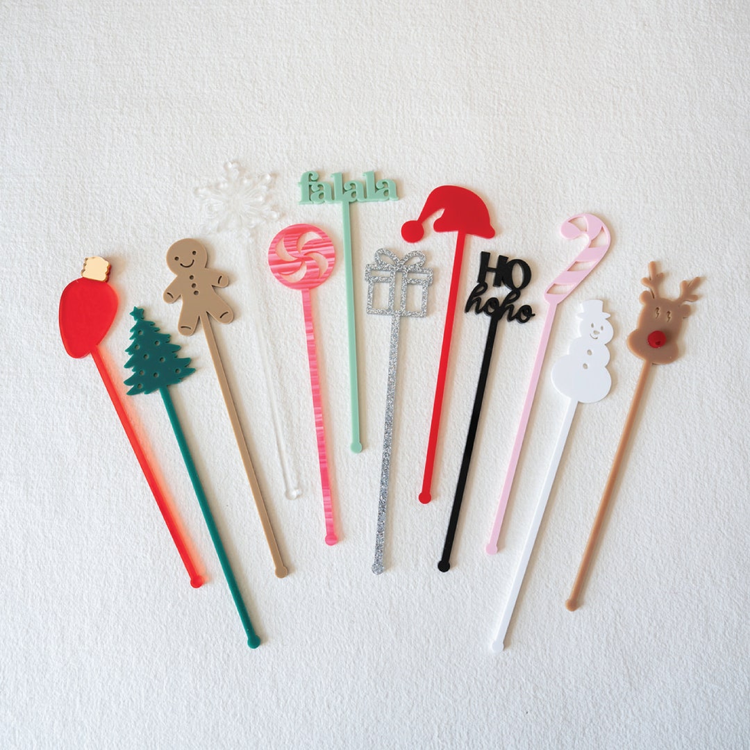 Christmas Stir Sticks Christmas Party Decor Christmas Swizzle Sticks ...