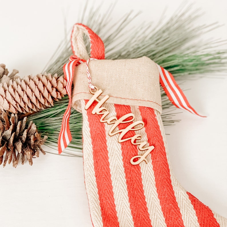 Christmas Stocking Names Stocking Name Tag Christmas Name | Etsy