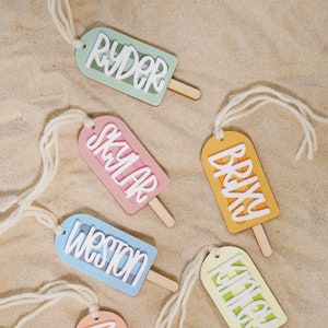 Popsicle Tag Backpack Tag Summer Tag Kids Name Tag Personalized Gift ...