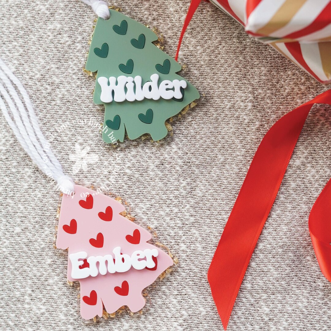 Retro Christmas Tree Tag Stocking Tag Christmas Ornament Gift Tags ...