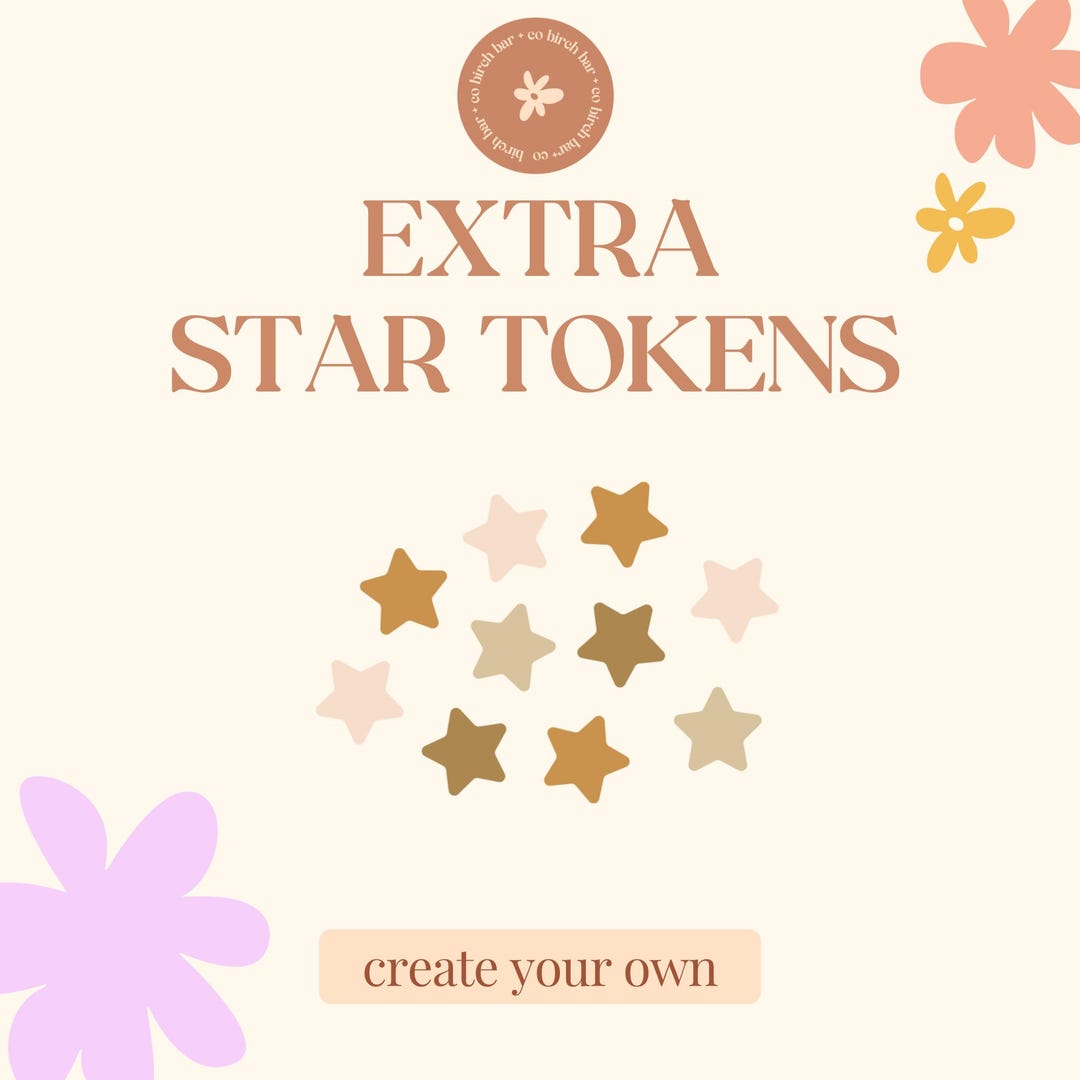 Extra Star Tokens for Reward Jar Star Jar Reward Jars Kids Reward Jar ...