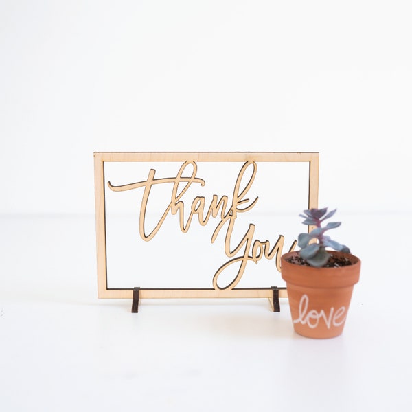 Wooden Thank You Table Sign - Etsy