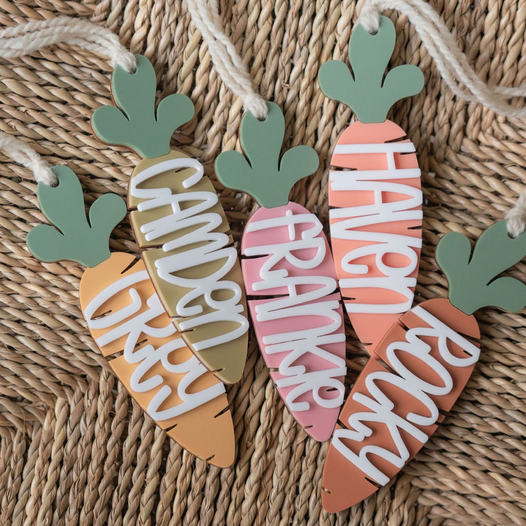 Easter Basket Tag Carrot Tag Basket Tag Personalized Easter Basket Tag ...