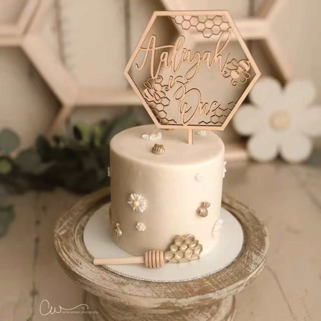 Bee Custom Cake Topper, Bumble Bee Birthday Cake Topper, First Birthday ...