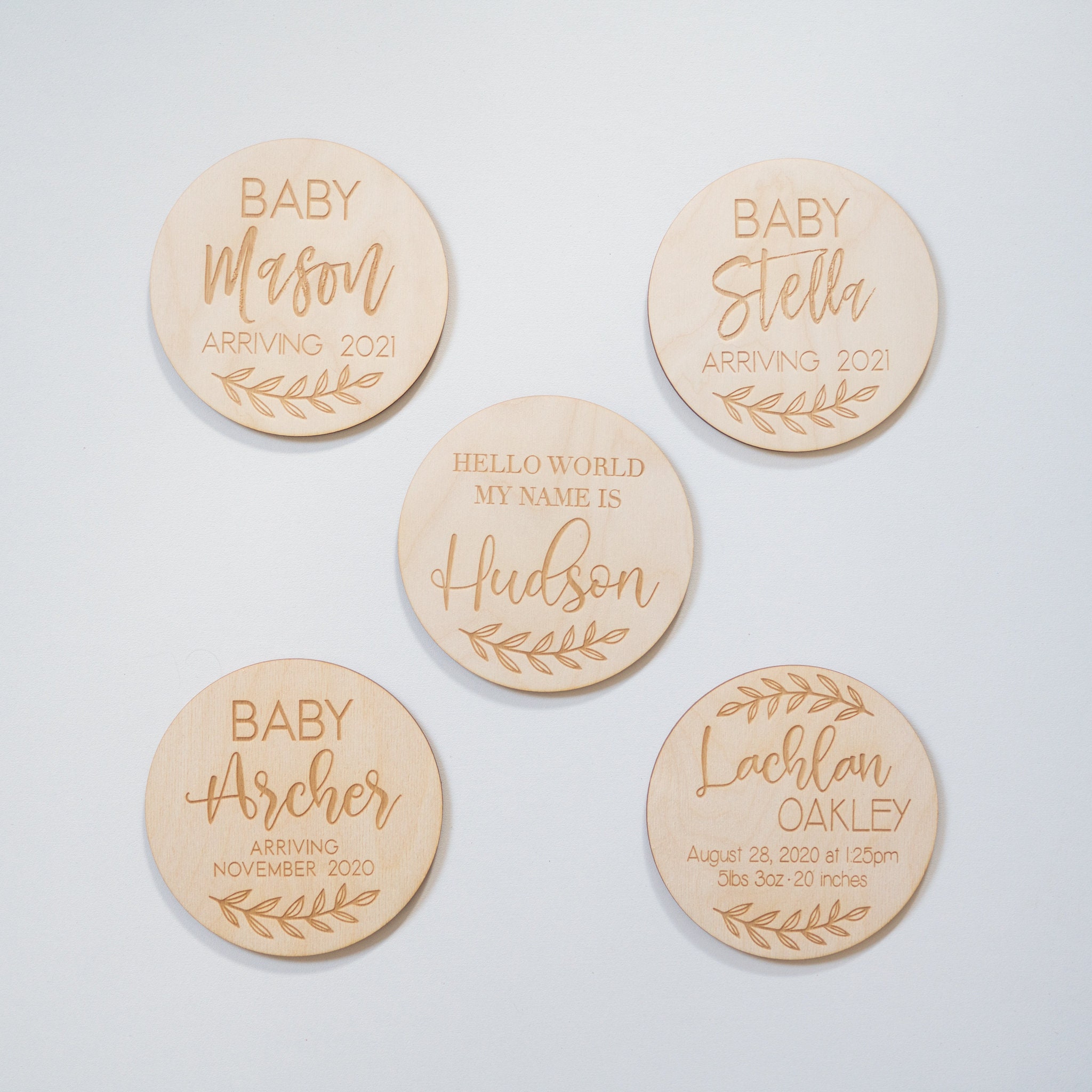 Hello World Baby Name Sign Custom Birth Announcement Plaque | Etsy