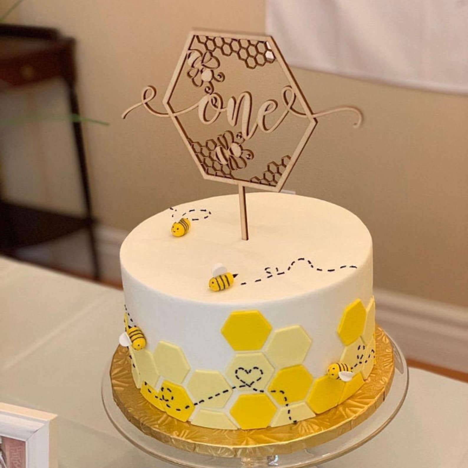 Bee Custom Cake Topper Bumble Bee Birthday Cake Topper Bee Party First ...