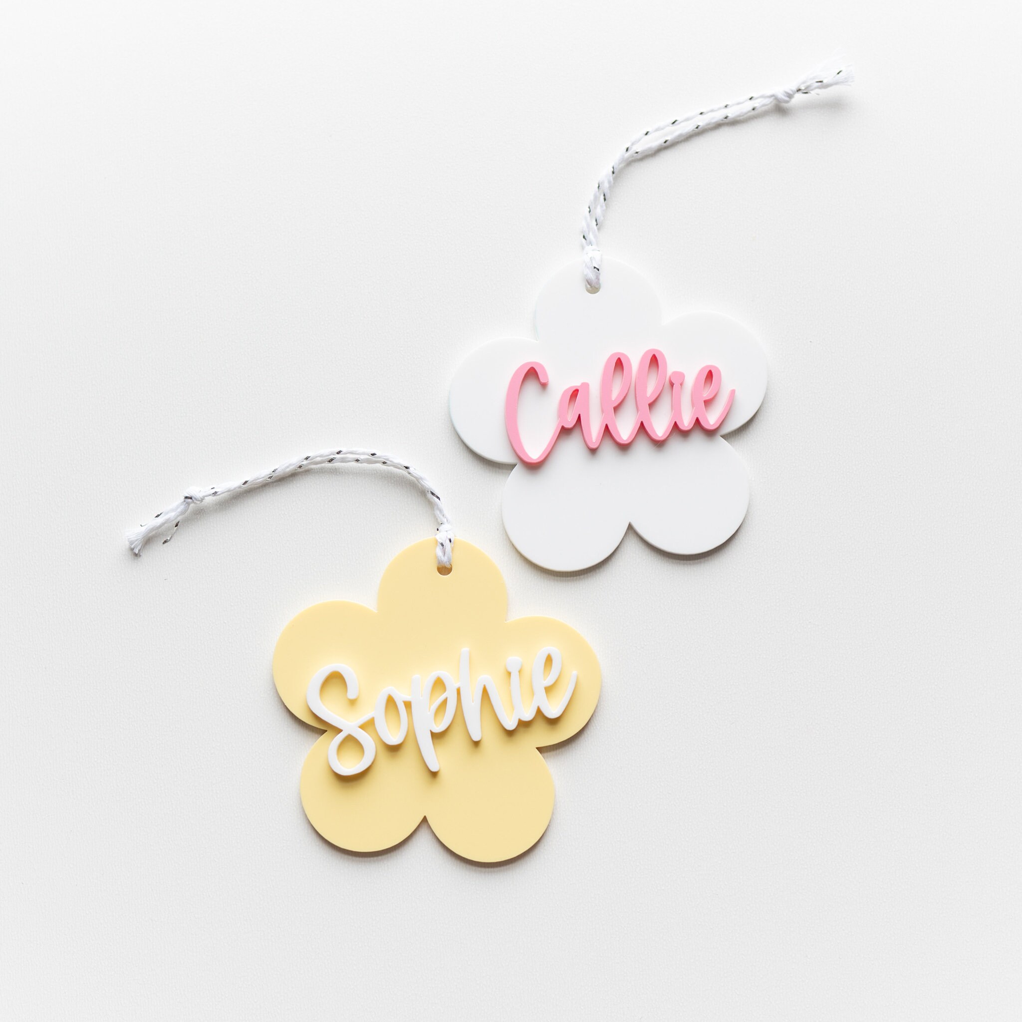 Acrylic Daisy Hang Tag Personalized Daisy Name Tag Kids Name - Etsy