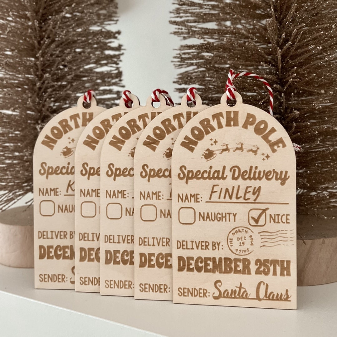 North Pole Gift Tag Santa Gift Tags North Pole Special - Etsy