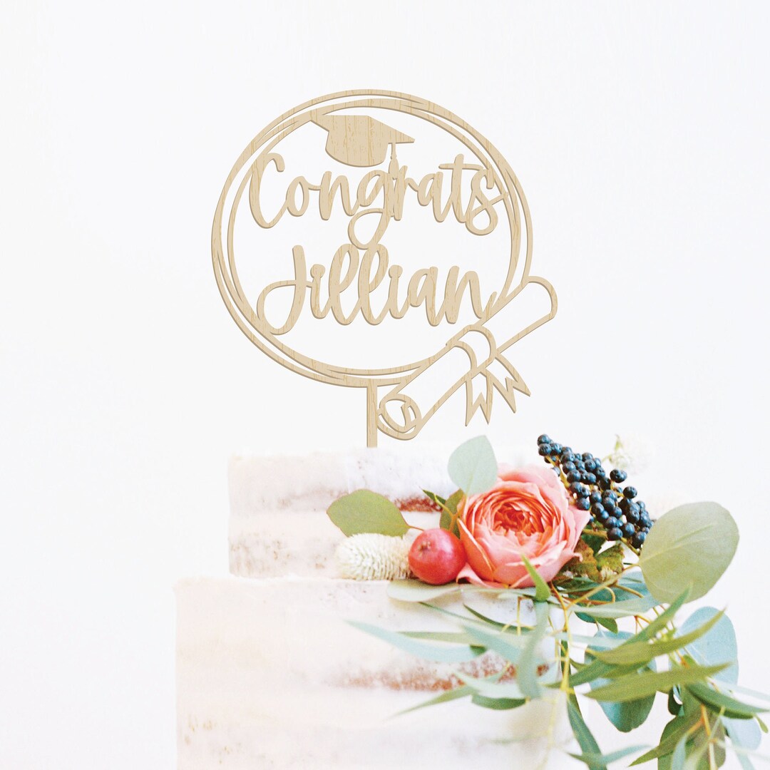 Congrats Cake Topper Graduation Cake Topper High School Grad University ...