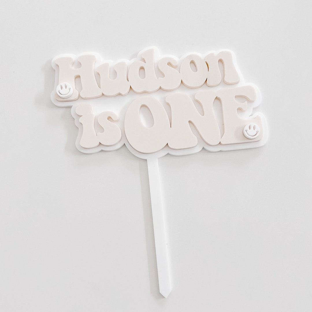 Personalized Groovy Cake Topper Retro Cake Topper Smiley Face Cake ...