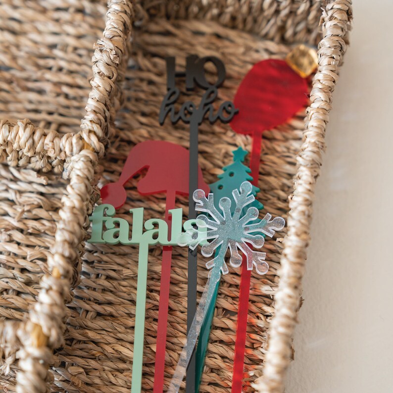 Christmas Stir Sticks Christmas Party Decor Christmas Swizzle Sticks ...