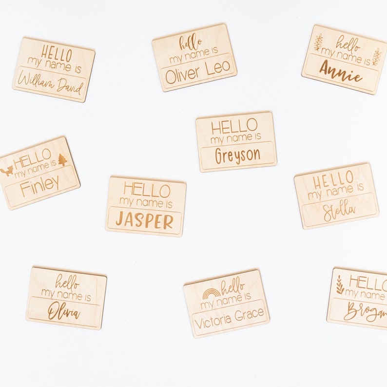 Hello My Name is Sign, New Baby Name Sign, Newborn Announcement, Name ...