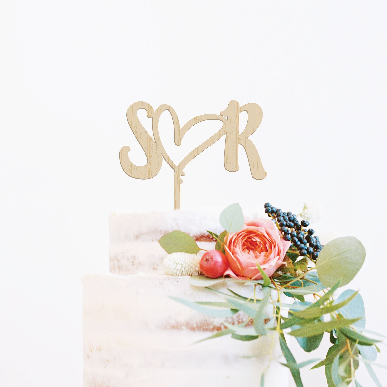 Initials Cake Topper Personalized Wedding Cake Topper Letter | Etsy