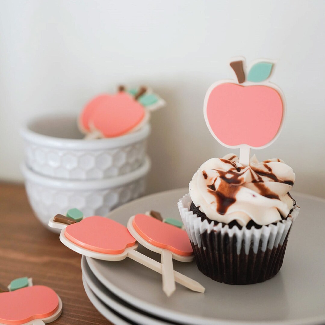Apple Cupcake Toppers Teacher Appreciation End of School Back to School ...