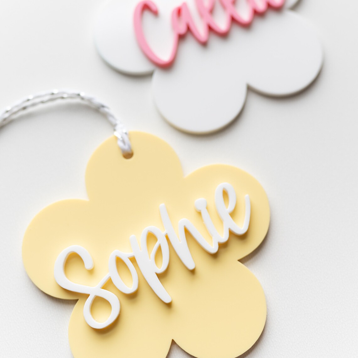 Acrylic Daisy Hang Tag Personalized Daisy Name Tag Kids Name - Etsy ...
