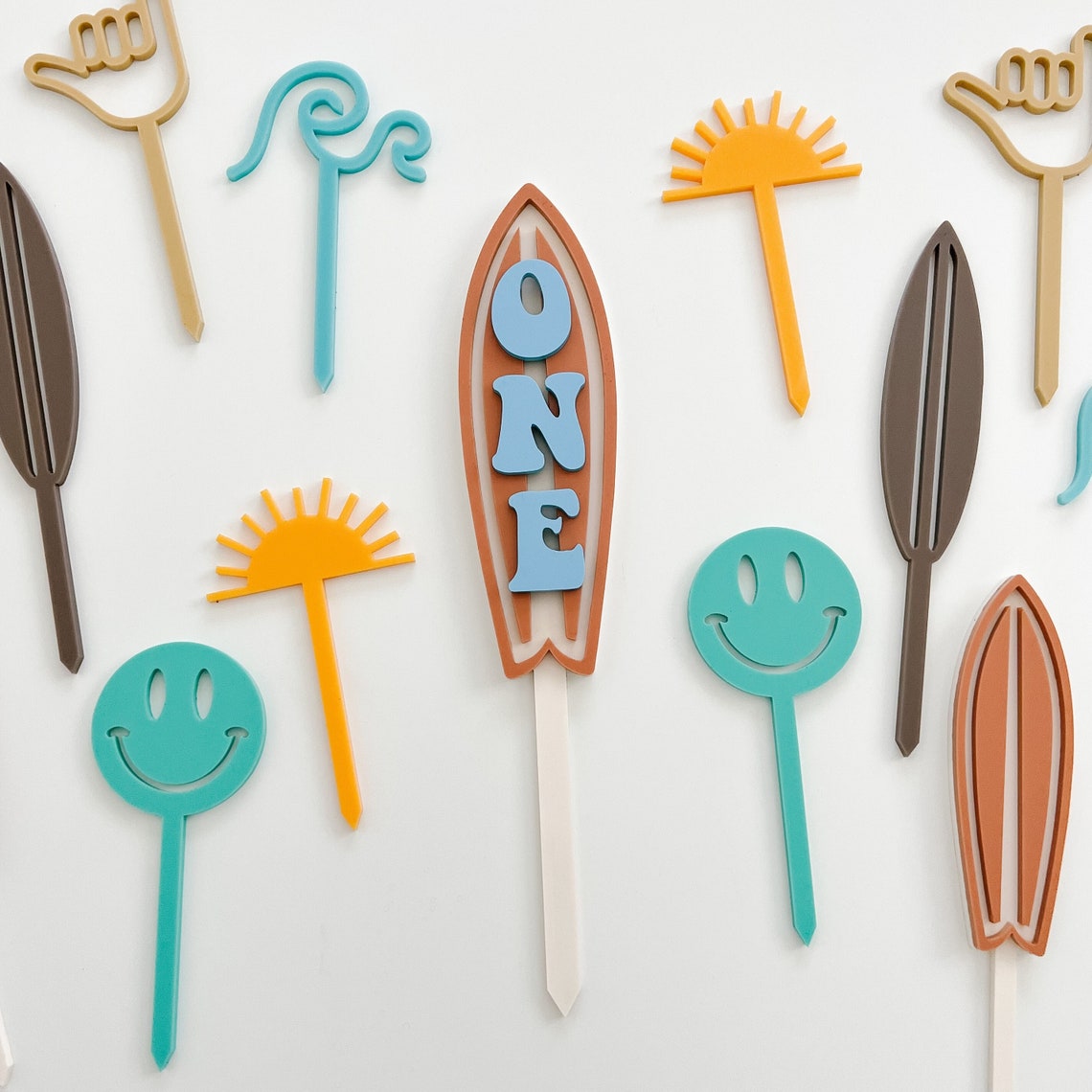 Surfs up Cake Topper Surfboard Cake Topper the Big One Cake - Etsy