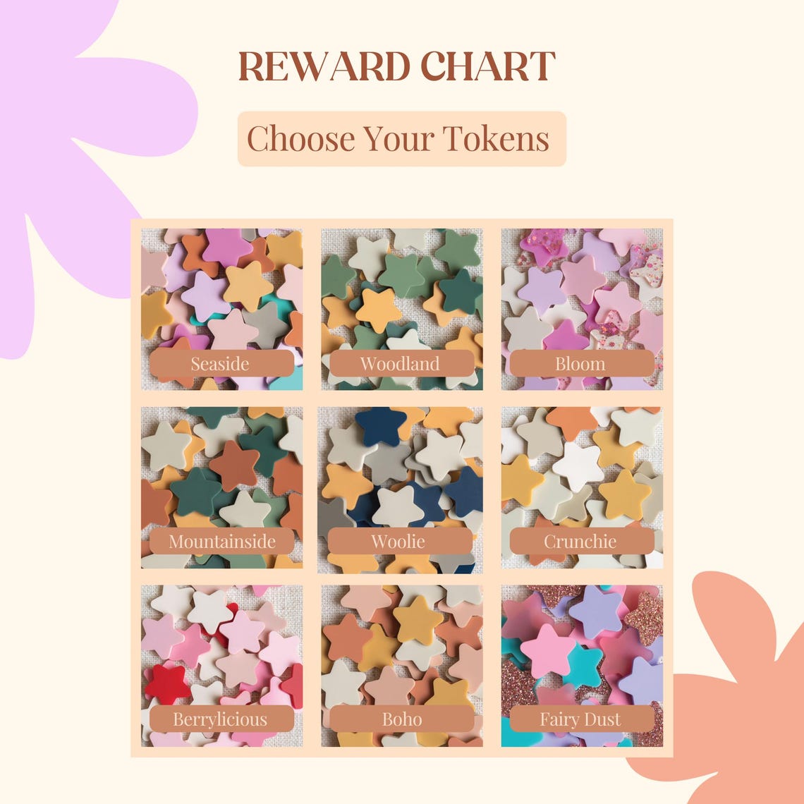 Reward Chart With Tokens - Original Design by Birch Bar - Star Jar Kids ...