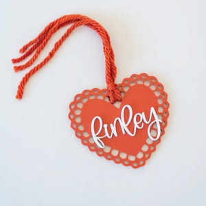 Scallop Heart Tag Heart Tag Valentines Basket Tags Acrylic Heart Tags ...