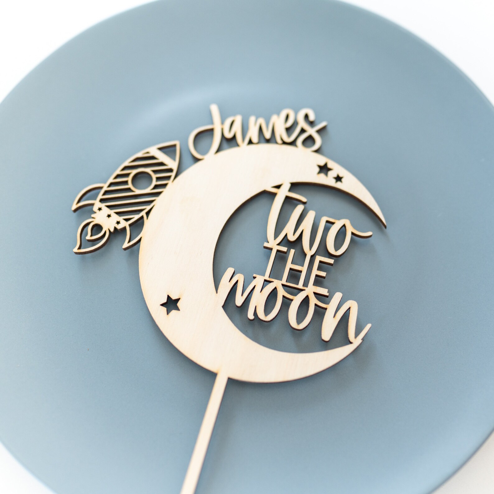 Two the Moon Cake Topper, 2nd Birthday Cake Topper, Space Theme ...