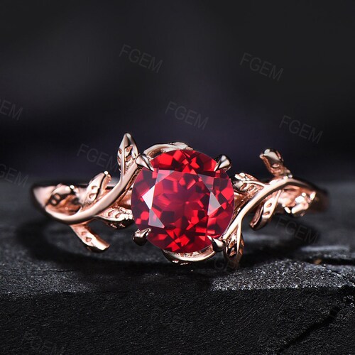 1ct Hexagon Cut Ruby Gemstone Jewelry 10K/14K/18K Rose Gold - Etsy