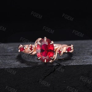 Twist Leaf Red Ruby Ring 1.25ct Pear Ruby Gemstone Jewelry 10K Rose ...