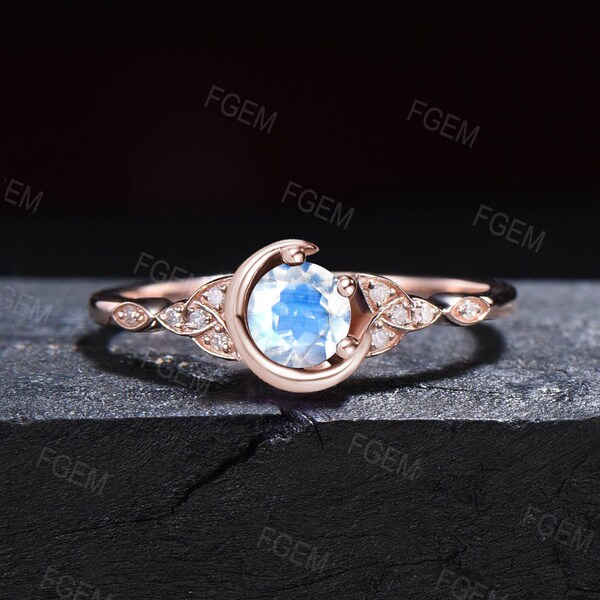 Moon Engagement Ring - Etsy