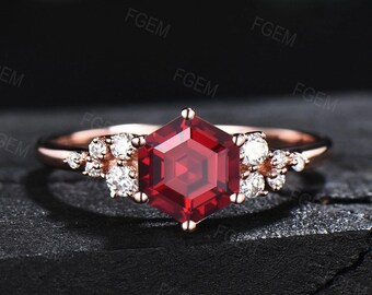Ruby Red Wedding Ring - Etsy