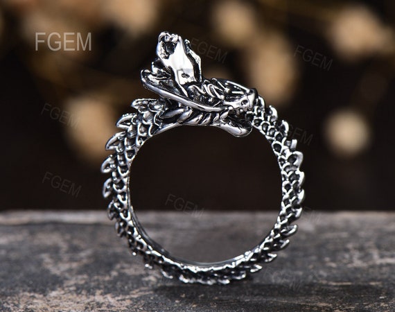 Chinese Dragon Open Adjustable Ring for Men Women Dragon Warp - Etsy