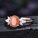 Natural Sunstone Ring Oval Engagement Ring Orange Gemstone - Etsy