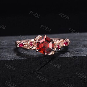 Twist Leaf Red Ruby Ring 1.25ct Pear Ruby Gemstone Jewelry 10K Rose ...